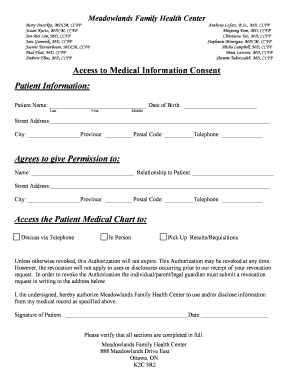 Fillable Online Access to Medical Information Consent Fax Email Print - pdfFiller
