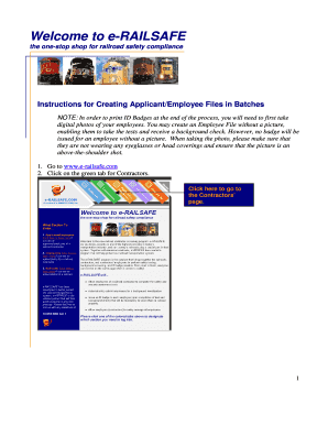 Fillable Online Welcome to eRAILSAFE the onestop shop for railroad ...