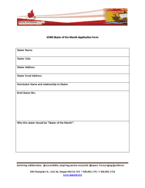 Fillable Online skatenb SCNB Skater of the Month Criteria - Skate ...