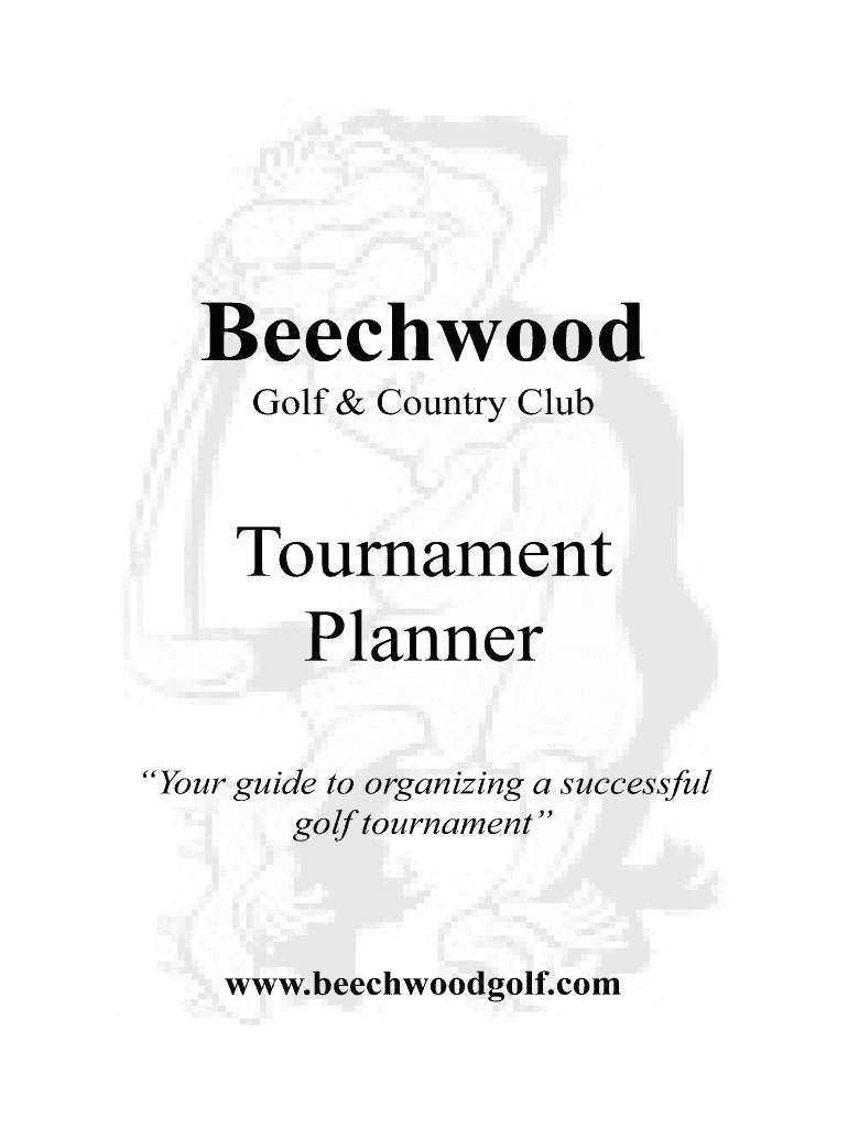 Fillable Online Tournament Planner - Beechwood Golf amp Country Club ...