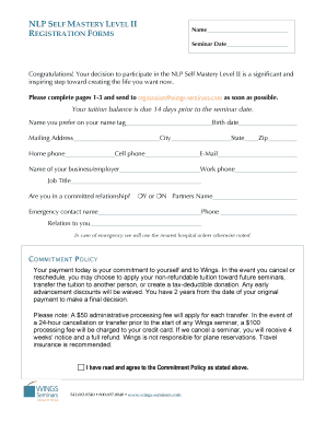Fillable Online LC NLP II Registration Form pdf Fax Email Print - pdfFiller