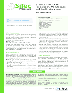 Fillable Online STERILE PRODUCTS Formulation Manufacture and Quality ...