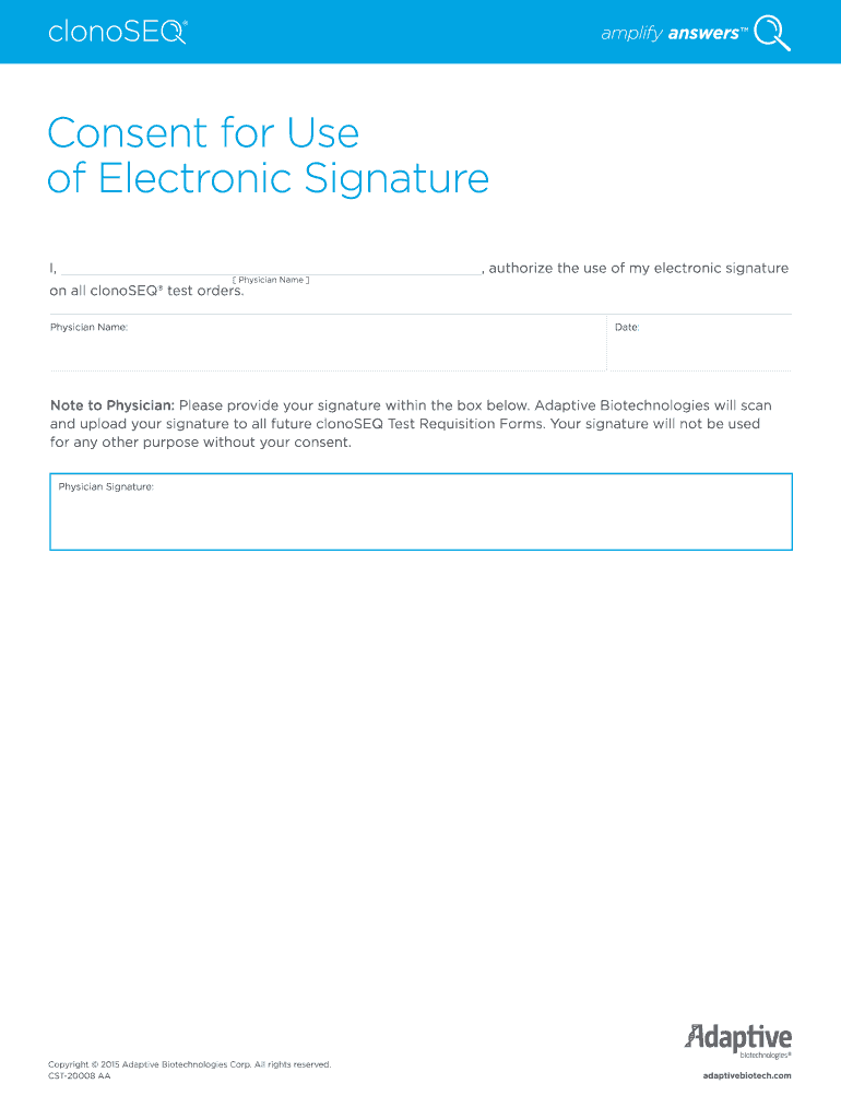 Fillable Online Consent for Use of Electronic Signature Fax Email Print - pdfFiller