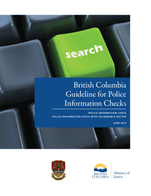 Fillable Online British Columbia Guideline for Police Information ...
