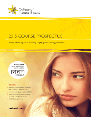 Fillable Online cnb edu 2015 course prospectus - College of Natural Beauty - cnb edu Fax Email ...