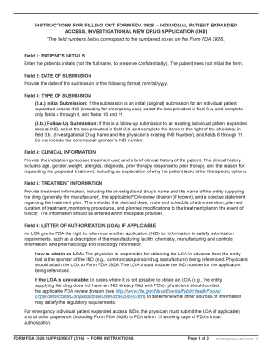 Fillable Online fda FORM FDA 3926 Instructional Supplement Instructions ...