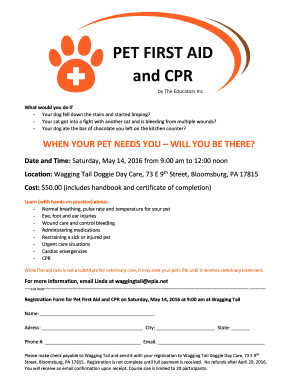 Fillable Online PET FIRST AID and CPR - Hero Canine Consulting, LLC Fax ...