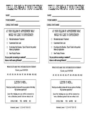 Fillable Online Tell us what you think form - bTerezejab Fax Email ...