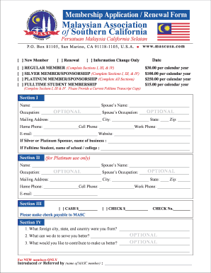 Fillable Online MASC application form2011.pdf Fax Email Print - pdfFiller