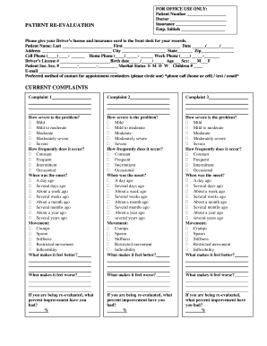 Fillable Online FOR OFFICE USE ONLY Patient Number Doctor PATIENT RE ...