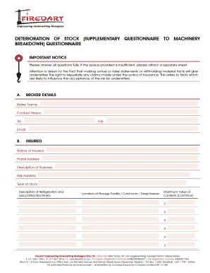 Fillable Online fdcg co DETERIORATION OF STOCK SUPPLEMENTARY ...
