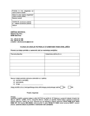 Fillable Online obcina-sevnica VLOGA - obrazec vloge za potrdilo o ...