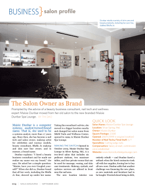 Fillable Online Business salon profile Fax Email Print - pdfFiller