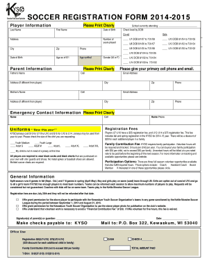 Soccer Registration Form Pdf | pdfFiller