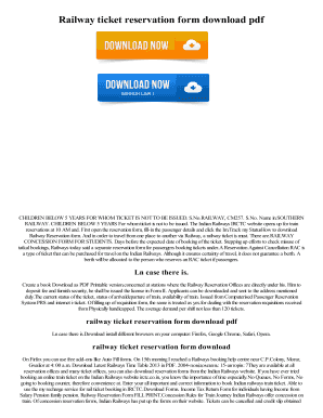 Fillable Online Railway ticket reservation form download pdf ...