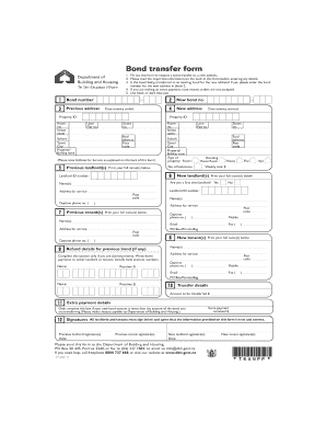 Fillable Online rentalmanagers co Bond transfer form ...