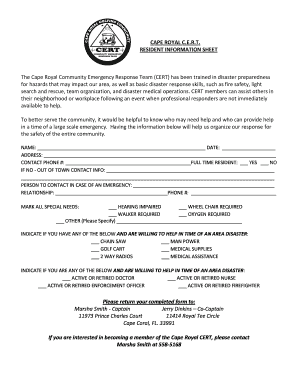 Fillable Online Resident Information Sheet - bcaperoyalhoabbcomb Fax ...