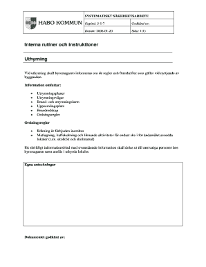Fillable Online habokommun Interna rutiner och instruktioner Uthyrning Fax Email Print - pdfFiller