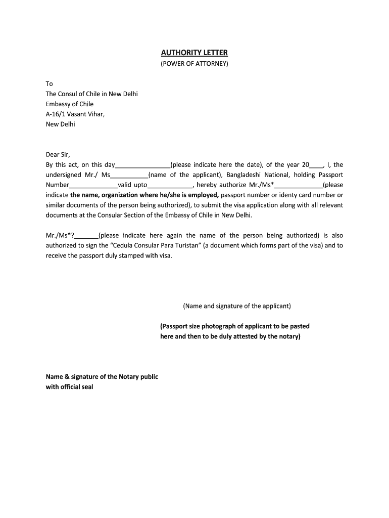 Fillable Online AUTHORITY LETTER - CHOWDHURY GROUP Fax Email Print ...