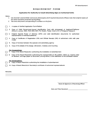 Fillable Online ltfrb-9 RFAdvertisement REQUIREMENT FORM Application ...