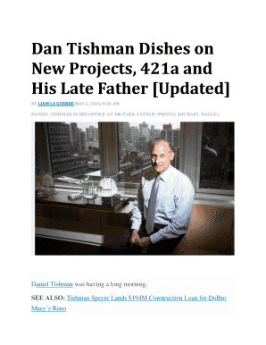 Fillable Online Dan Tishman Dishes on Fax Email Print - pdfFiller