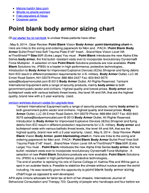 Fillable Online glumd ddns Point blank body armor sizing chart Fax ...