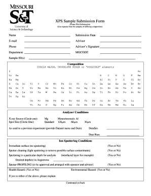 Fillable Online amcl mst XPS Sample Submission Form - bamclbbmstbbedub ...