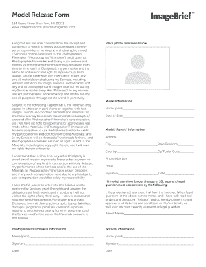 Fillable Online Model Release Form - bImageBriefb bBlogb Fax Email Print - pdfFiller