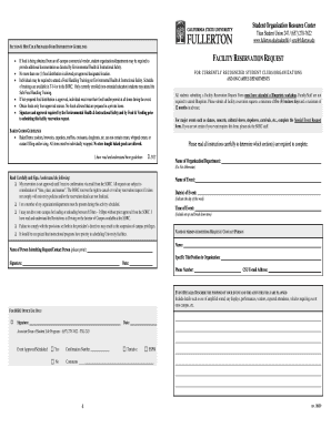 Fillable Online FACILITY RESERVATION REQUEST FORM 2009-2010 Fax Email ...