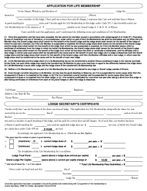 Fillable Online normal673 Application for Life Membership (PDF ...
