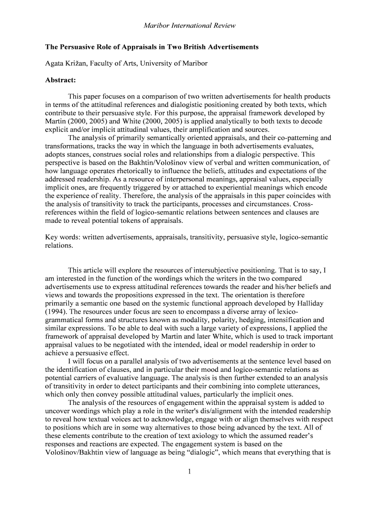 Fillable Online events ff uni-mb Maribor International Review 1 The ...