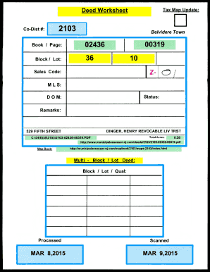 Fillable Online MAR 82015 T MAR 92015 Deed Worksheet Fax Email Print ...