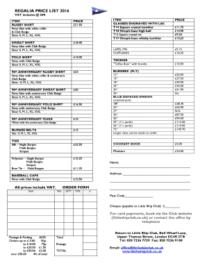 Fillable Online Regalia Form 2016.pdf - Little Ship Club Fax Email Print - pdfFiller