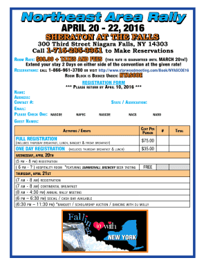 Fillable Online NEA Rally Registration Form - WordPresscom Fax Email ...
