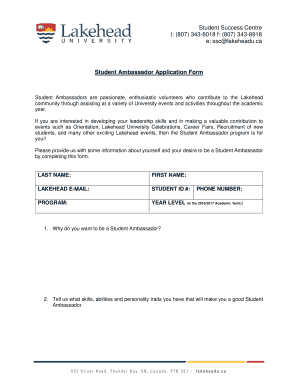 Fillable Online BFormb - Lakehead University Fax Email Print - pdfFiller