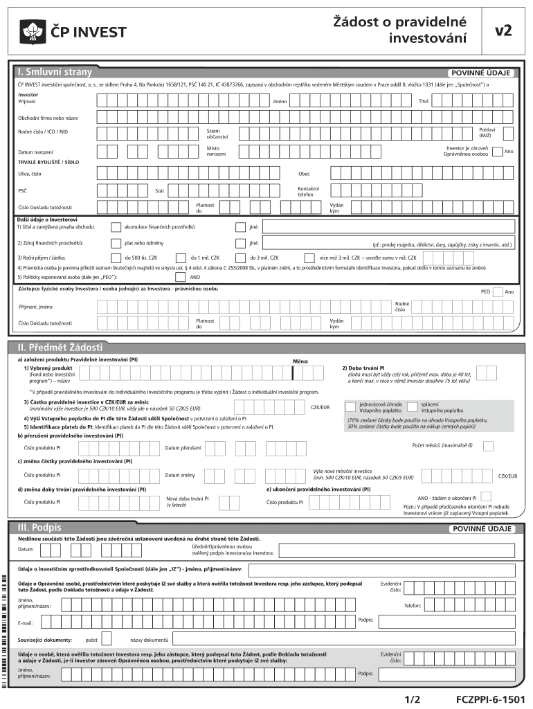 Fillable Online generali-investments Investovn v2 - generali ...