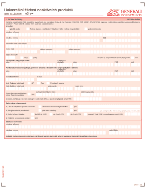 Fillable Online generali-investments Univerzln dost neaktivnch produkt ...