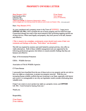 Fillable Online PROPERTY OWNERS LETTER Fax Email Print - pdfFiller