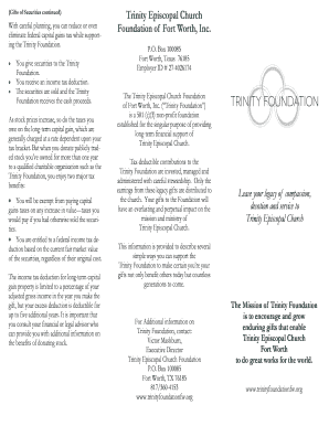 Fillable Online fortworthtrinity To download a trinity foundation brochure - Trinity Episcopal ...