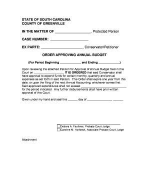 Fillable Online STATE OF SOUTH CAROLINA COUNTY OF GREENVILLE IN THE ...