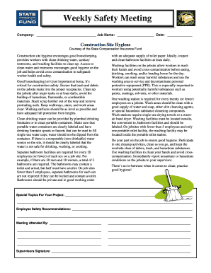 Fillable Online Construction Site Hygiene.doc Fax Email Print - pdfFiller