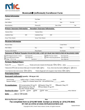 Fillable Online Remicade Referral Form REV2 Fax Email Print - pdfFiller