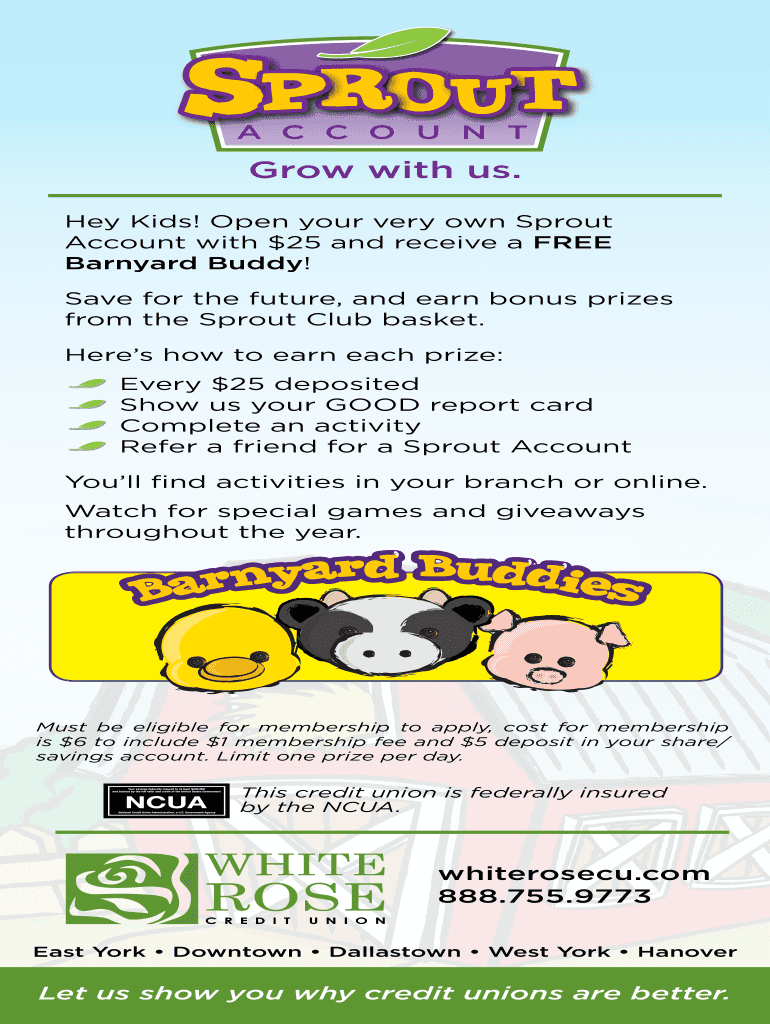 Fillable Online Download Sprout Account Application - White Rose Credit ...