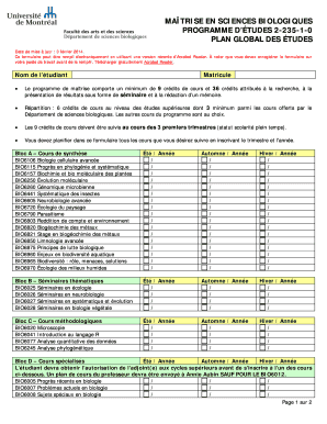 Remplissable En Ligne bio umontreal Guide pour les tudes sup rieures 2014-2015 - D partement de ...