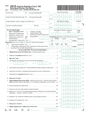 Fillable Online WEB 2601031 03/15 2015 Virginia Resident Form 760 ...