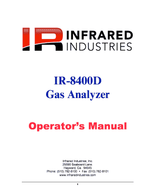 Fillable Online IR-8400D Gas Analyzer Fax Email Print - pdfFiller