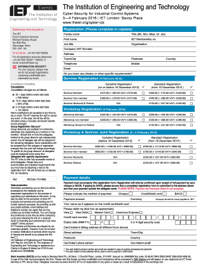 Fillable Online conferences theiet Cyber Registration Form ...