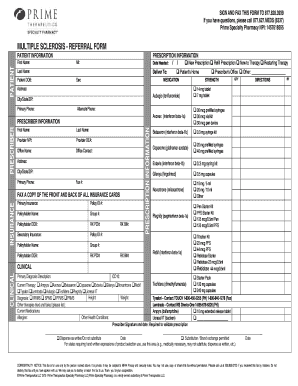 Fillable Online Multiple Sclerosis Referral Form - Prime Therapeutics ...