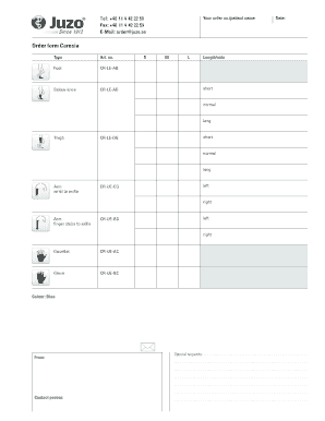Fillable Online Order form Caresia - Juzo Fax Email Print - pdfFiller