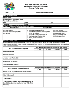 Fillable Online Provider Profile Form - Iowa Department of Public ...